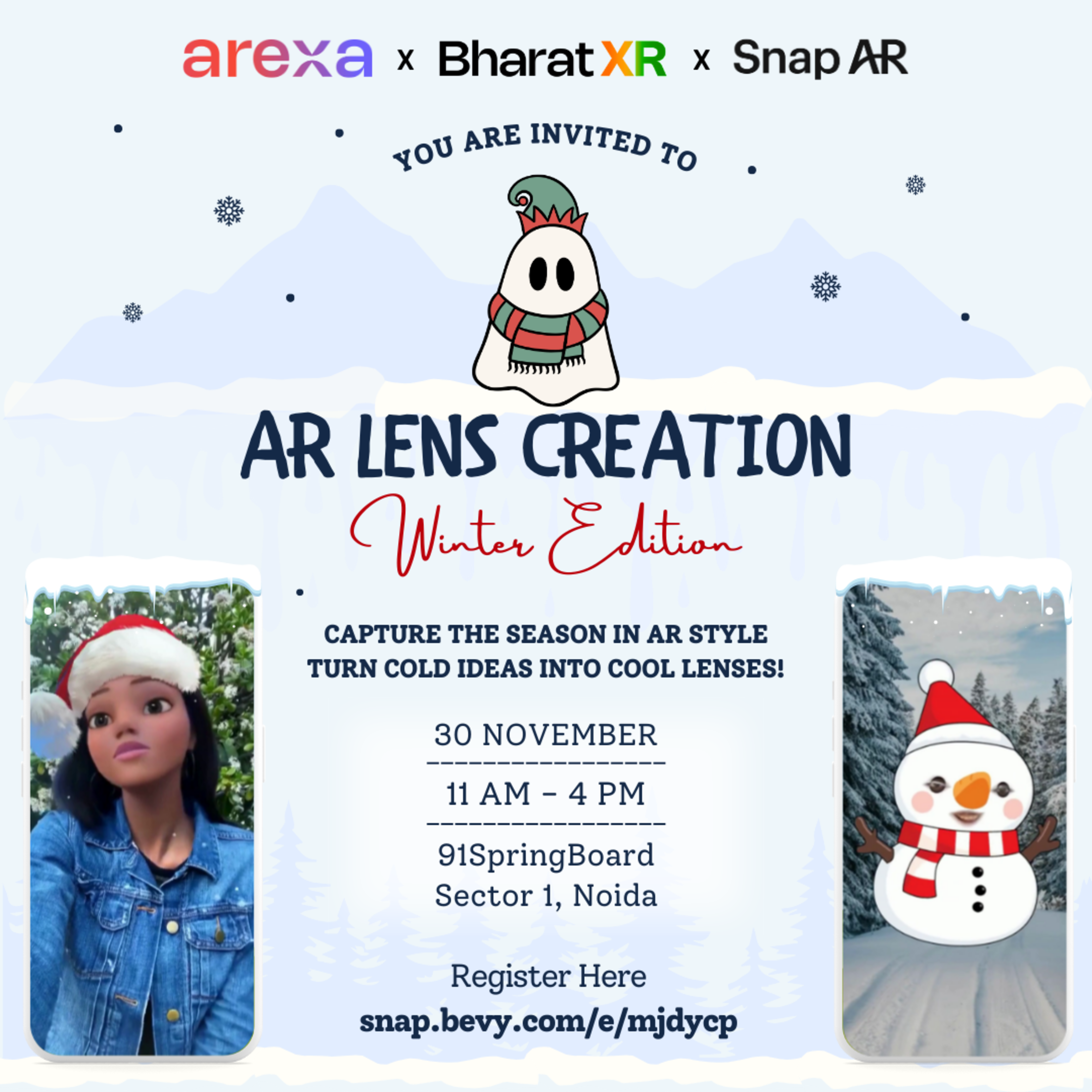 See Snapchat Lens Creation: Winter Edition | Arexa x SnapAR x Bharat XR | Delhi-NCR at Snap ...